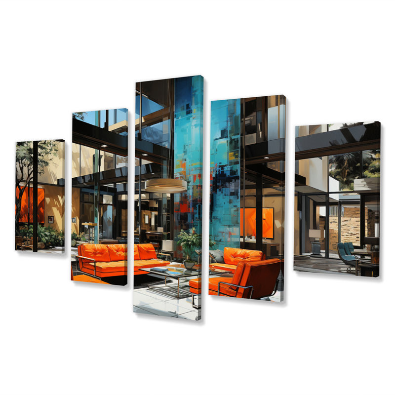 Lark Manor™ Mid Century Bold And - Architecture Canvas Wall Art - 5 ...