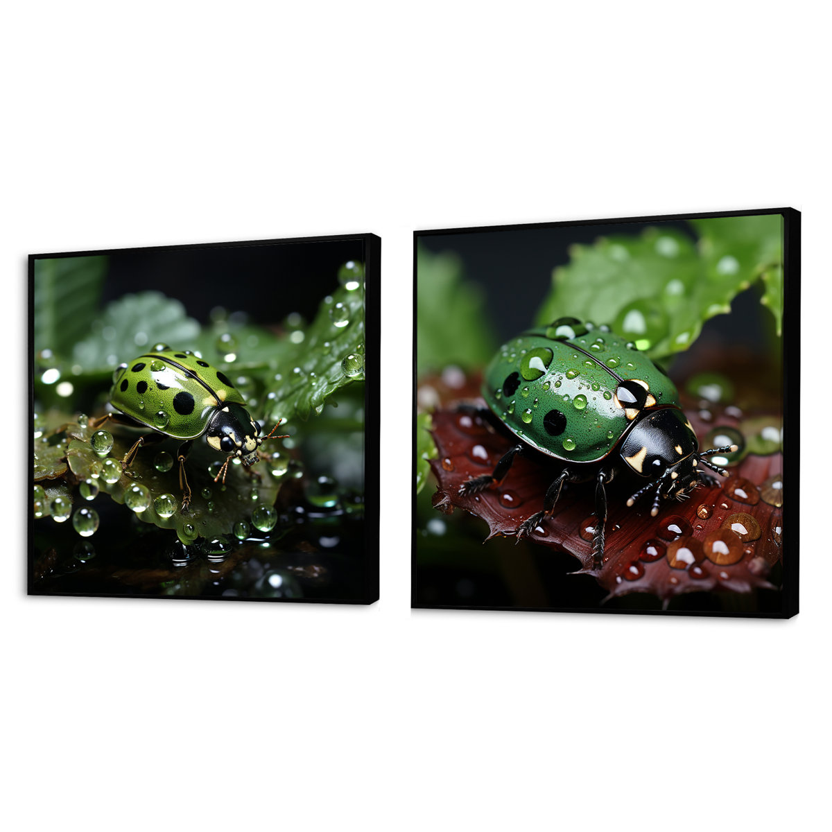 Lark Manor™ Enchanted Ladybug Forest - Insects & Bugs Square Collage ...