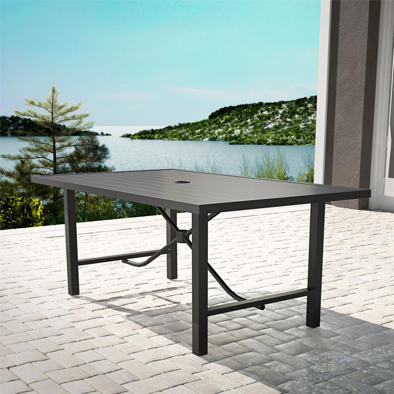 Wade Logan® Marceau Rectangular Metal Outdoor Dining Table & Reviews ...