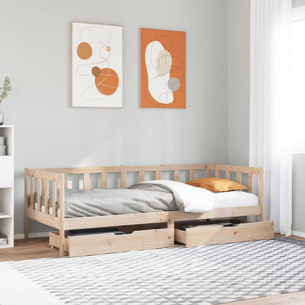 17 Stories Daybed With Drawers Without Mattress Solid Wood | Wayfair.co.uk