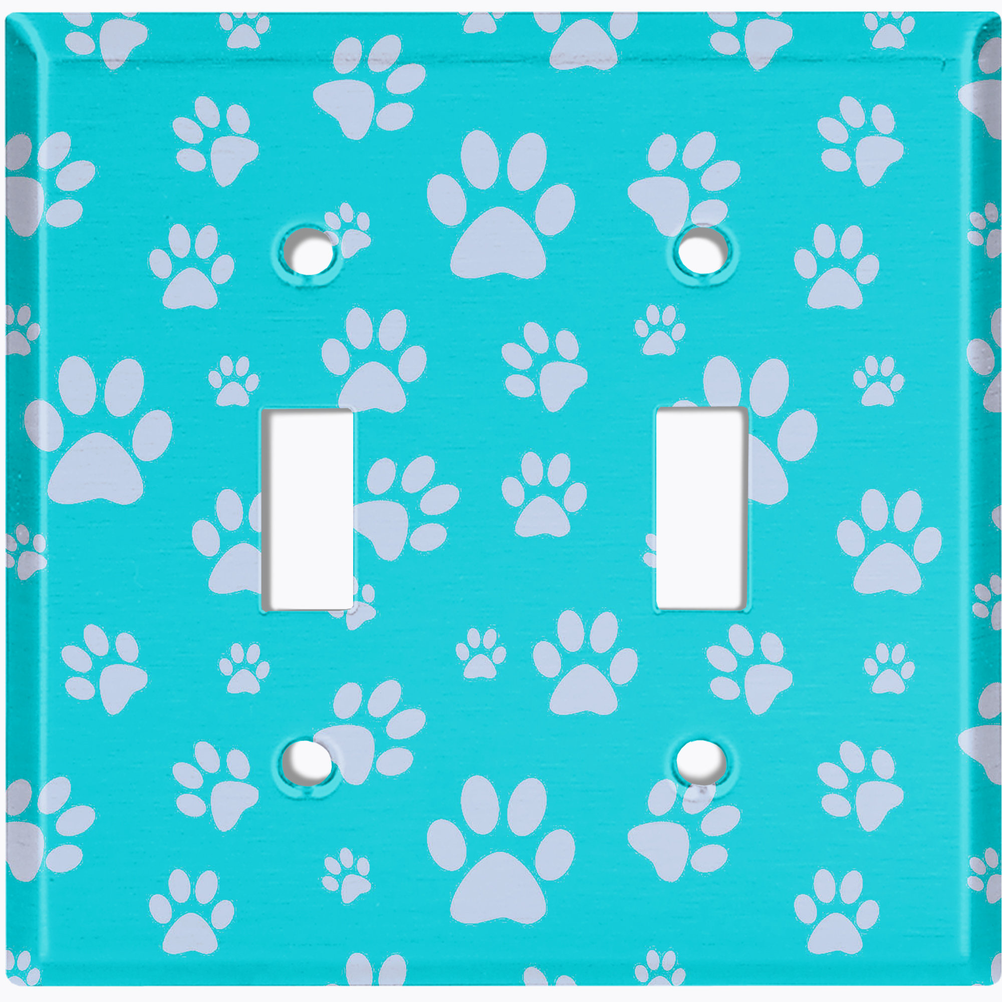 WorldAcc Metal Light Switch Plate Outlet Cover (Grey Dog Paw Prints ...