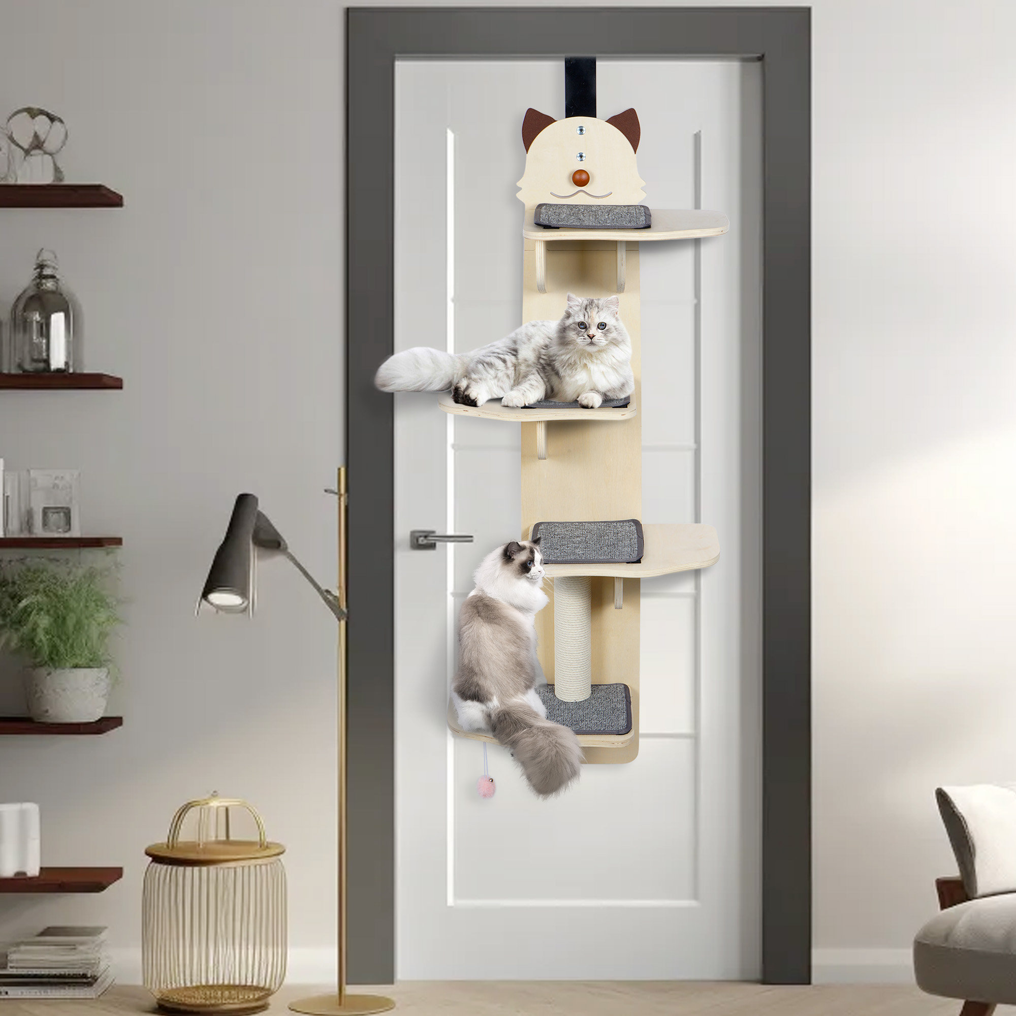 Archie & Oscar™ 4-levels Door Hanging Cat Climber, Door-mounted ...