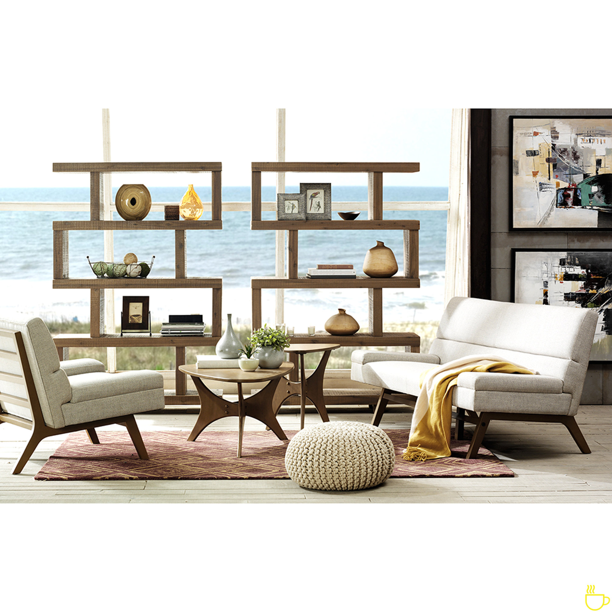 George Oliver Triangle Wood Coffee Table | Wayfair