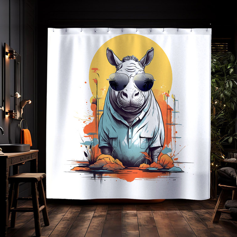 ULLI HOME Boba Hippo Shower Curtain - Wayfair Canada