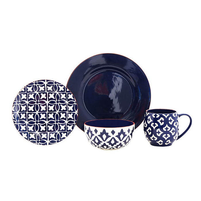 Baum Amari Stoneware Dinnerware Set - Service for 4 & Reviews | Wayfair