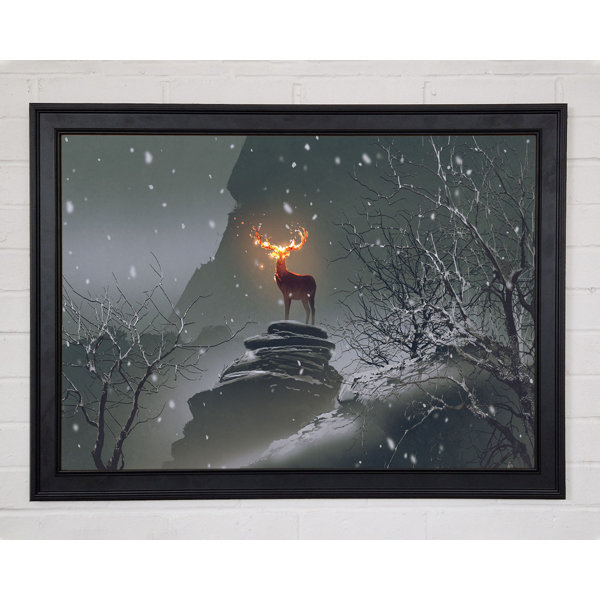 Union Rustic Fire Stag - Single Picture Frame Art Prints | Wayfair.co.uk