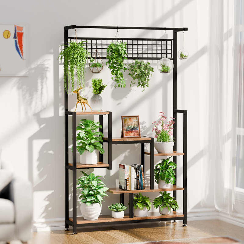 17 Stories 71" Tall Plant Stand Indoor with Grow Lights, 6 Tiered Large ...