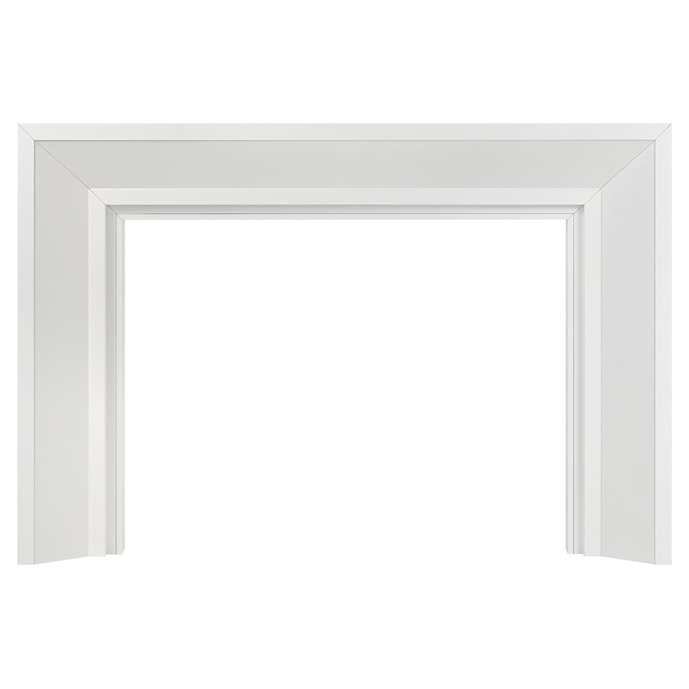 Modern Ember Everly Wood Fireplace Mantel Surround Kit in White | 56" x ...