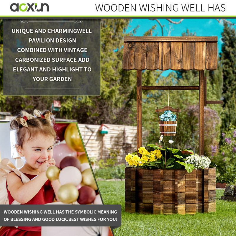 Millwood Pines Bryttany Wood Wishing Well & Reviews | Wayfair