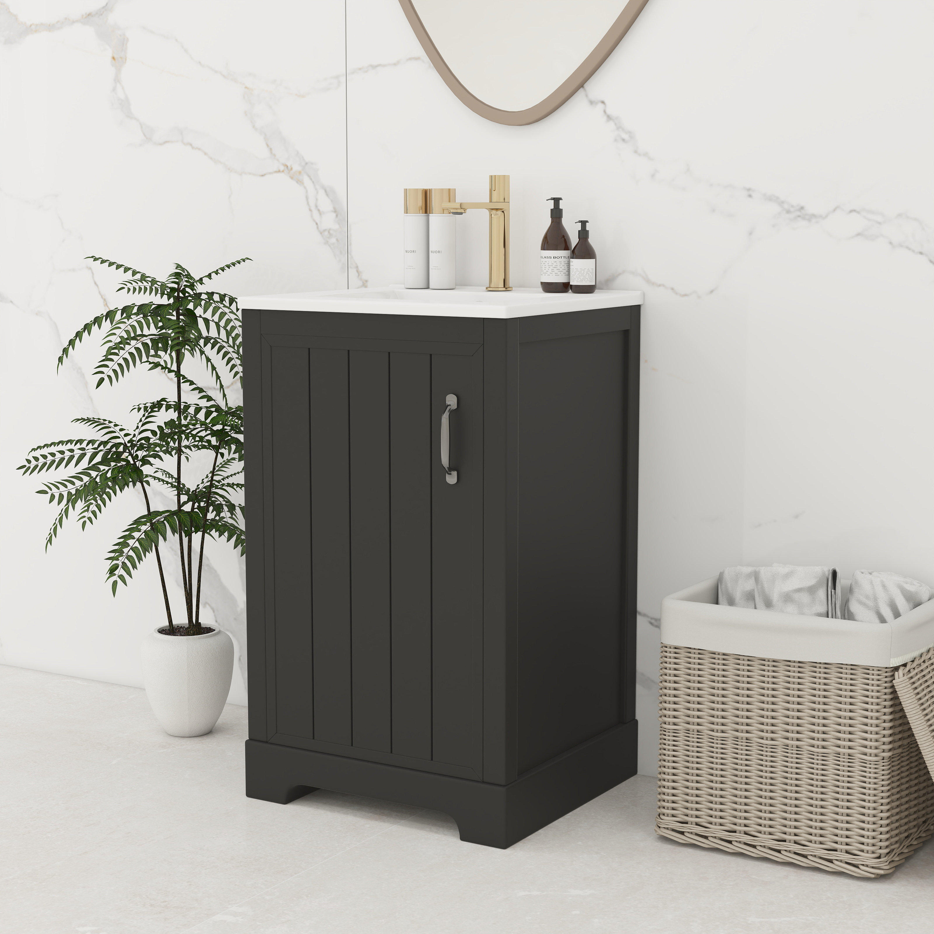 Ebern Designs Wooden Frame Bathroom Vanity | Wayfair