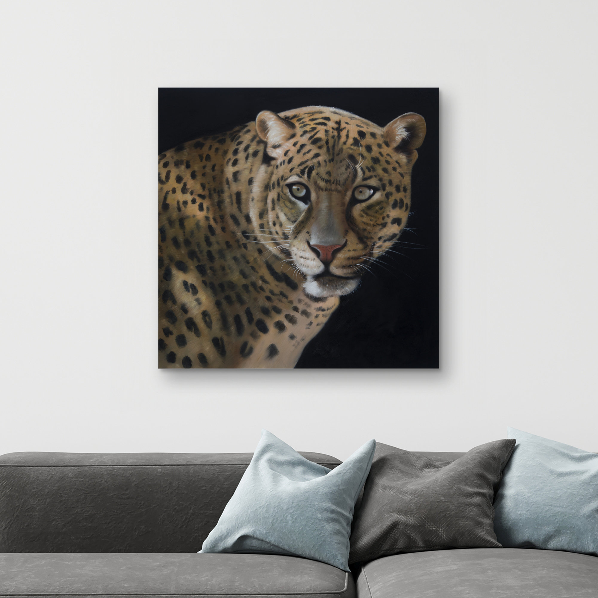 Begin Edition International Inc. Realistic fierce leopard - 32"x32" art ...