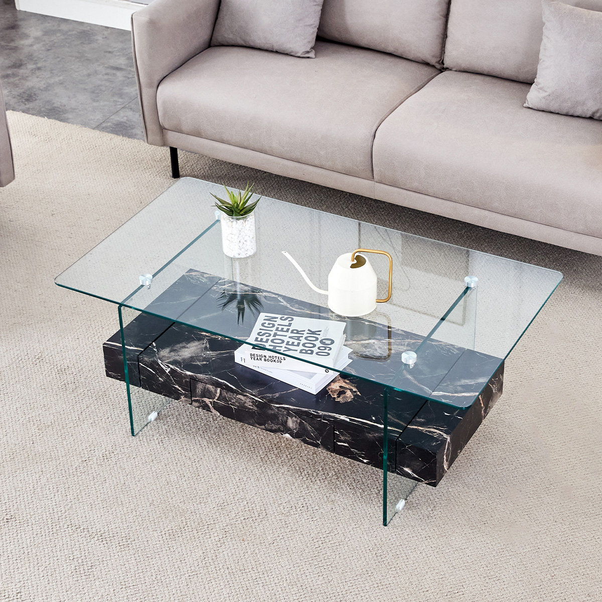 Ivy Bronx Glass Coffee Table - Wayfair Canada