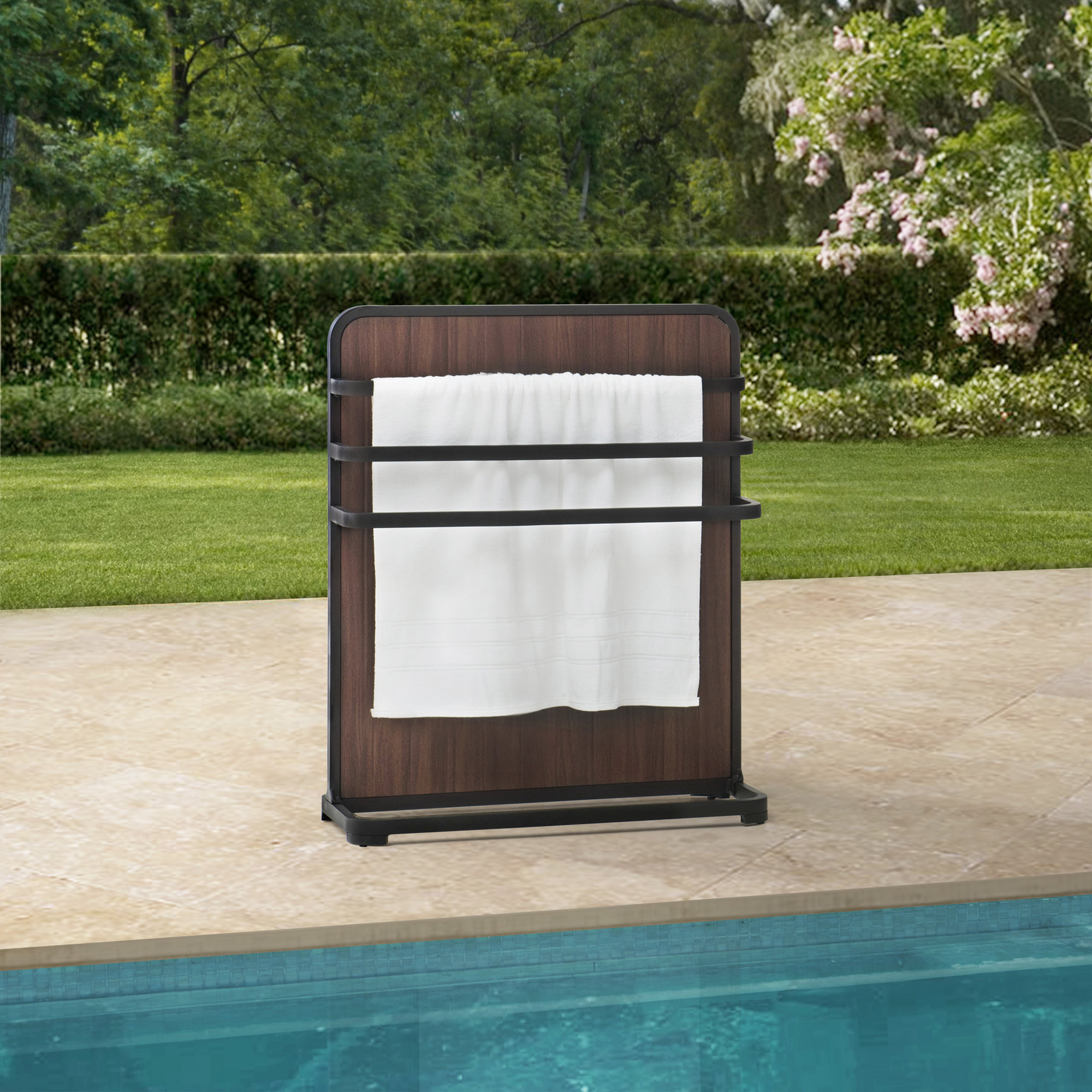 Sunjoy 1 Gallons Gallon Water Resistant Metal Lockable Towel Valet in ...