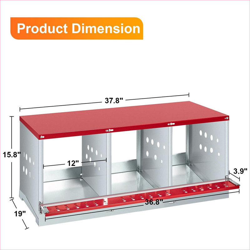 Tucker Murphy Pet™ Chicken Nesting Box, Metal Nesting Box For Laying ...