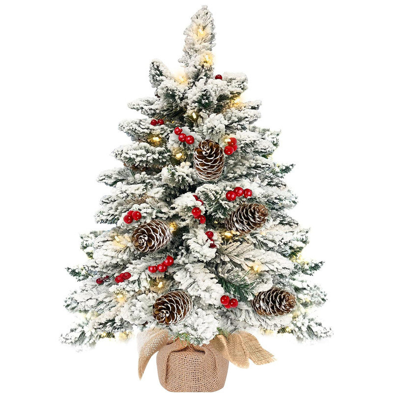 Union Rustic 20 Inch Flocked Christmas Tree with 35 Lights Timer | Wayfair