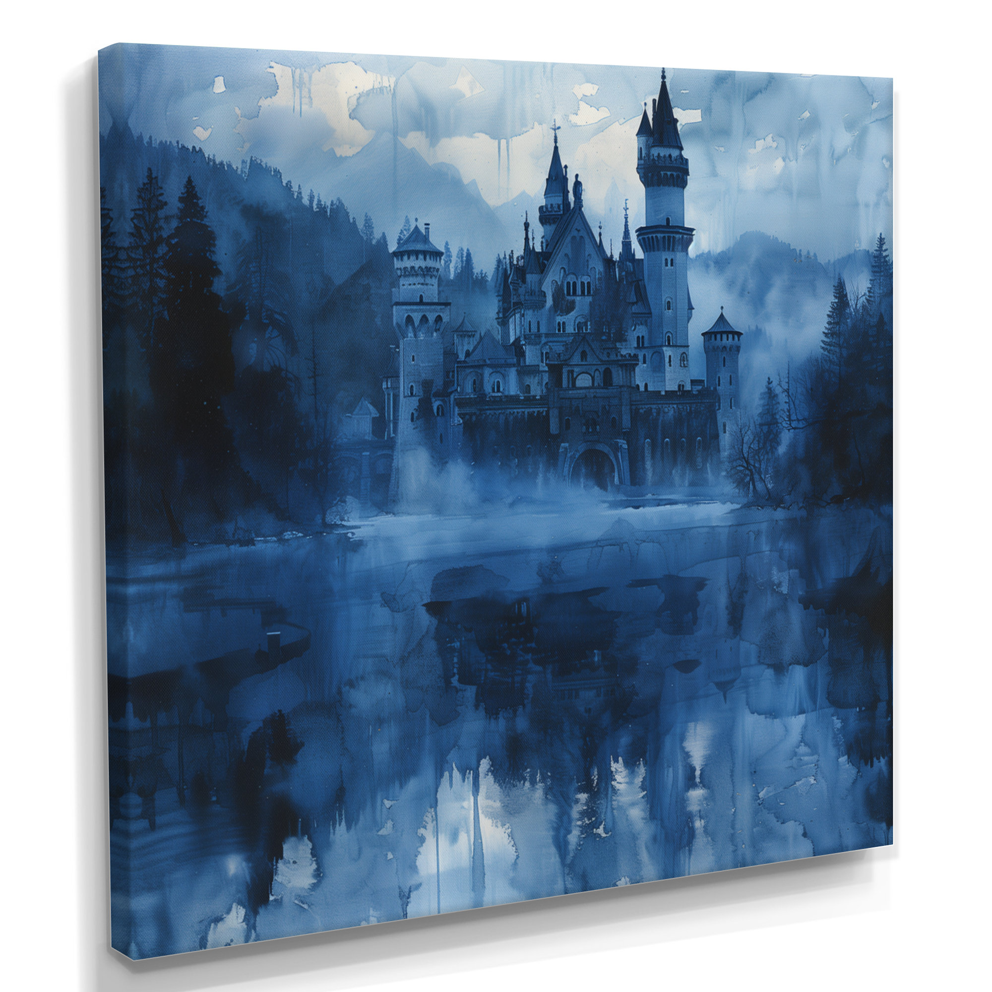 Charlton Home® Blue Black Winter Medival German Castle I - Castles Wall ...