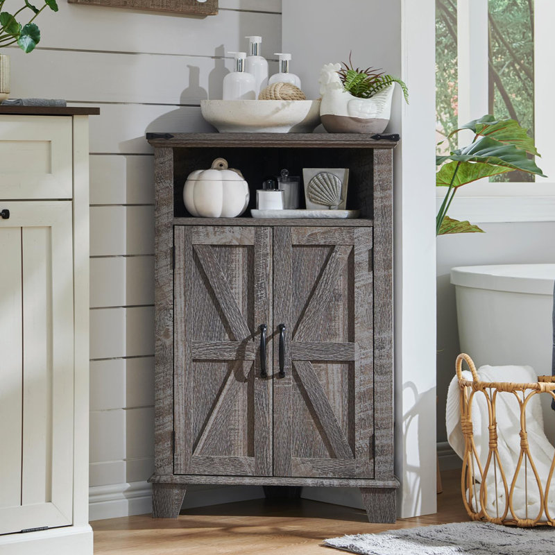 Gracie Oaks Corner Bathroom Cabinet | Wayfair