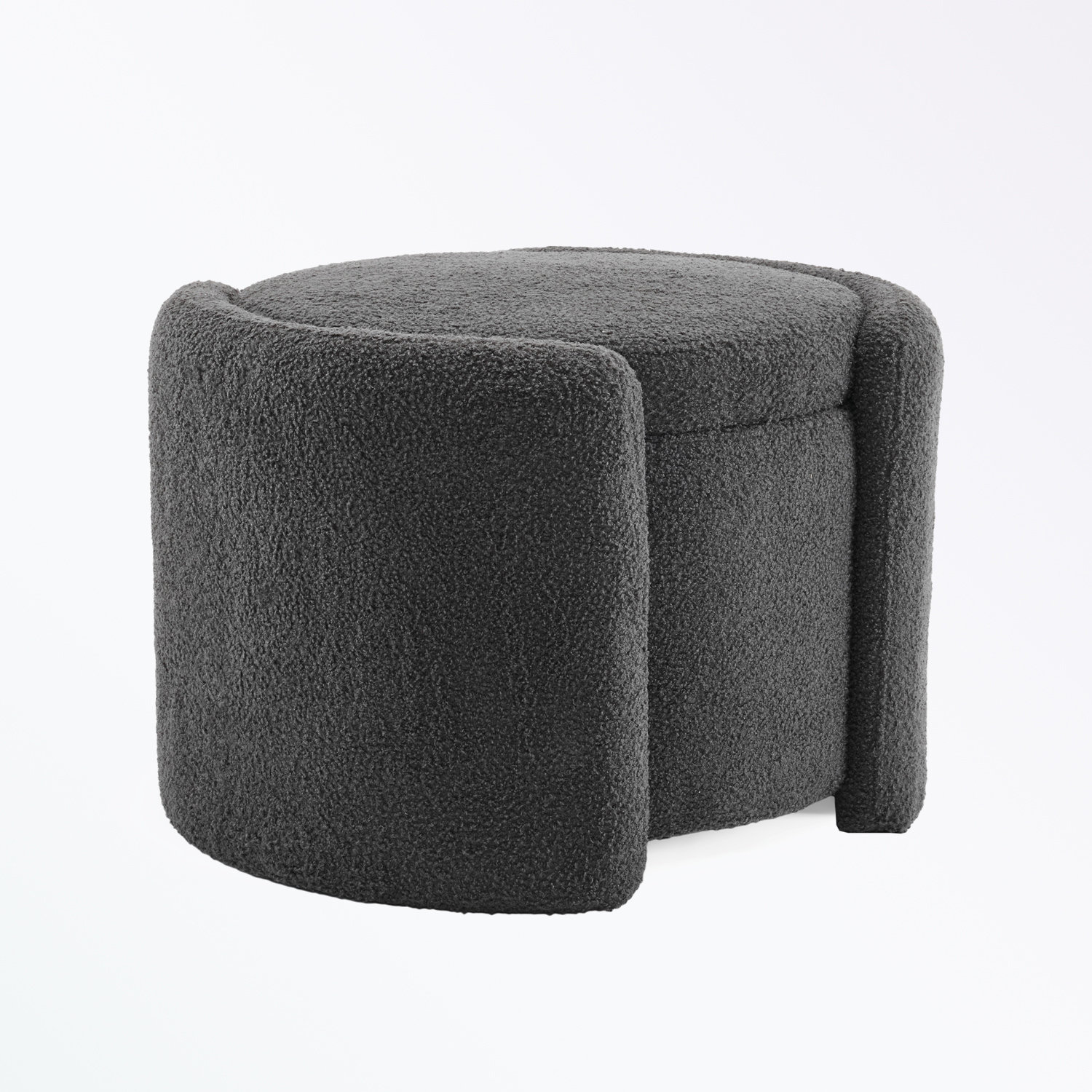 House of Hampton® Boucle Storage Ottoman with Hidden Storage | Wayfair