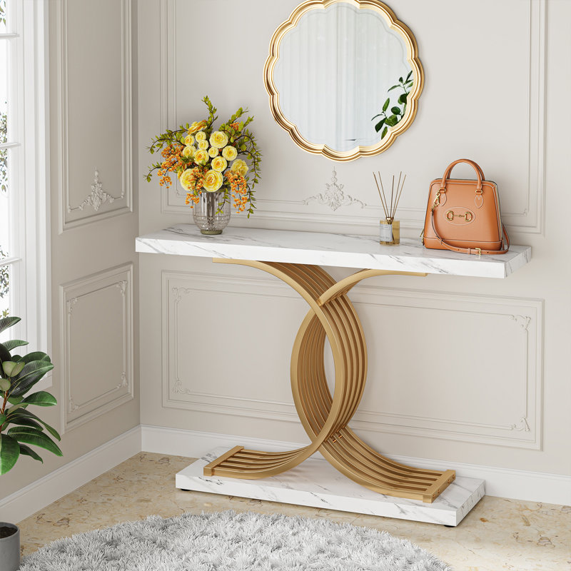 Everly Quinn 39.37'' Entryway Table, Console Table for Living Room ...