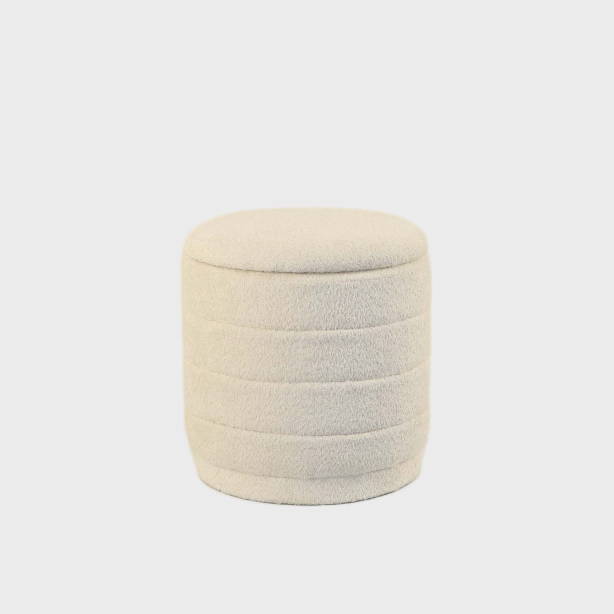 Mercer41 Modern Velvet Fabric Round Pouf Ottoman Golden Trim Living ...