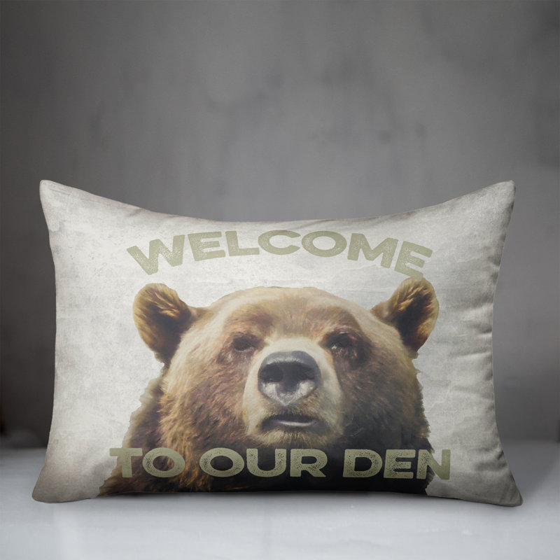 Designs Direct Creative Group Welcome Den Bear Rectangular Pillow Cover ...
