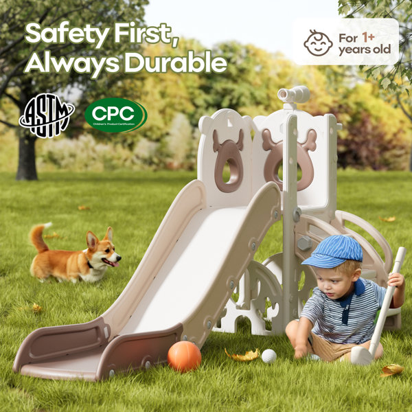 Uanlauo 7 In1 Elk Toddler Slide, Kids Indoor Slide For Toddlers ,baby ...