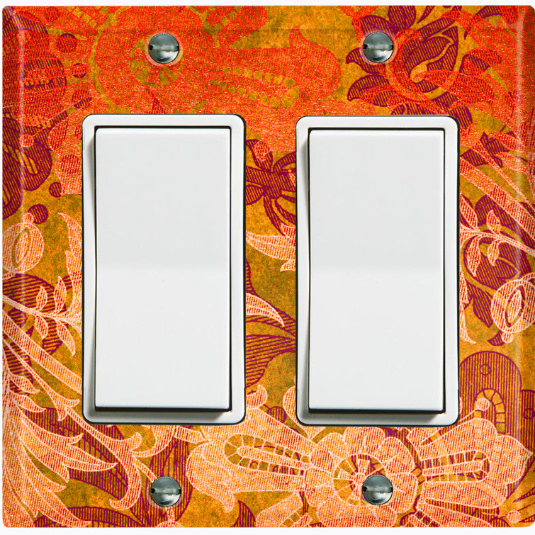 WorldAcc Patterned 2 - Gang Toggle Light Switch Standard Wall Plate ...