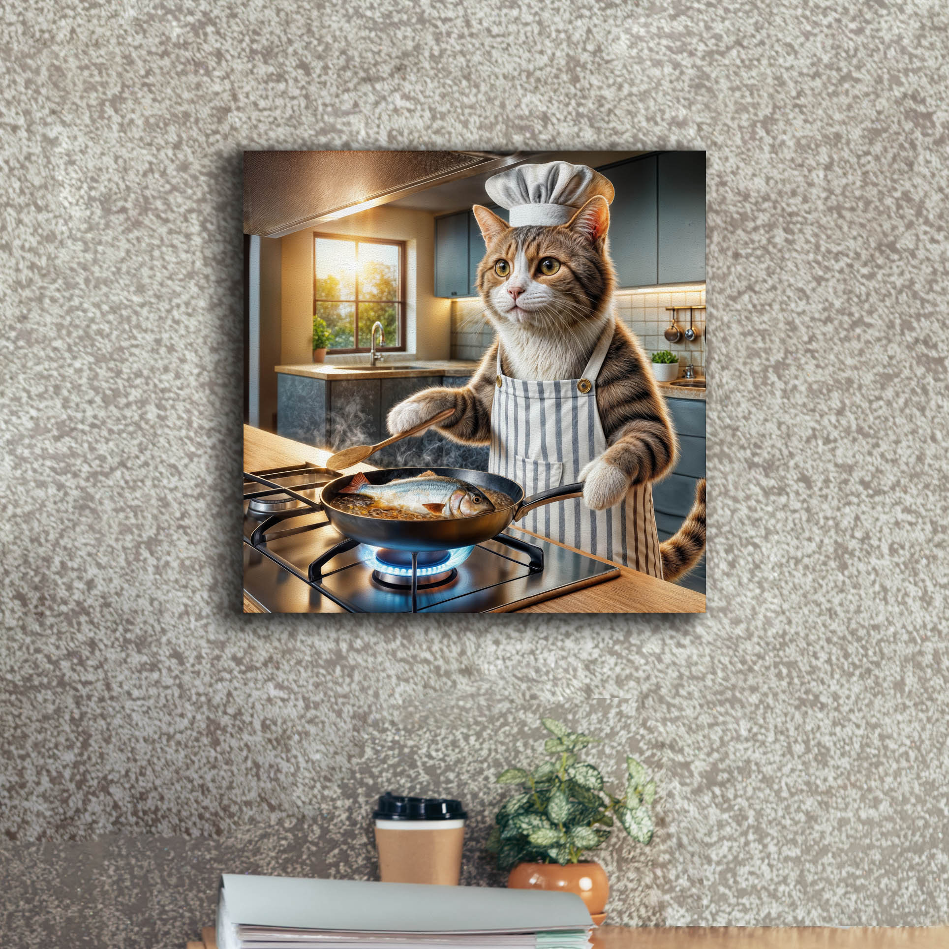 Epic Graffiti 'Cat Cook' by Rey Klimt Wall Art | Wayfair
