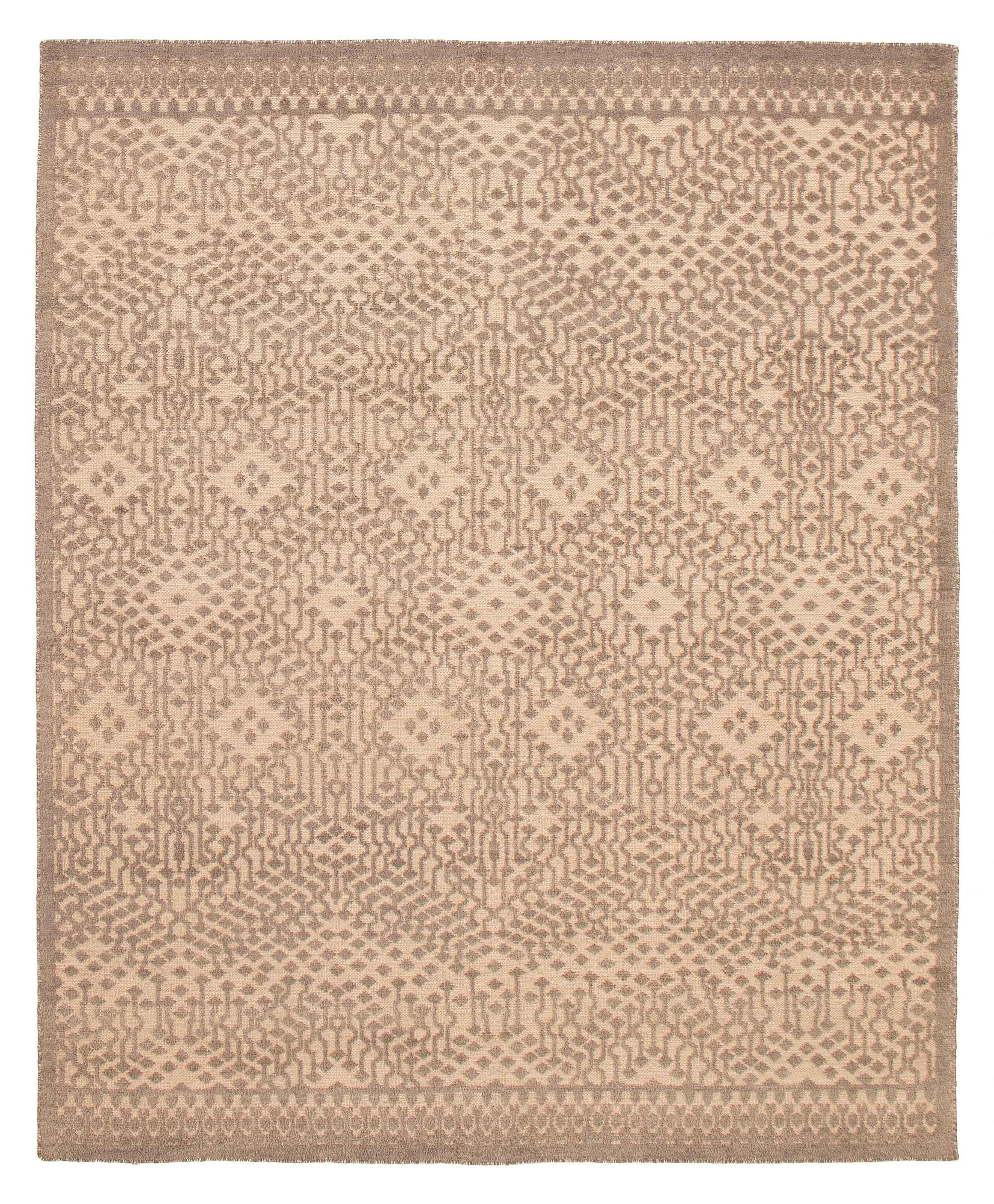 Dakota Fields Hand-knotted Tangier Taupe Wool Rug 7'9" x 9'7" | Wayfair