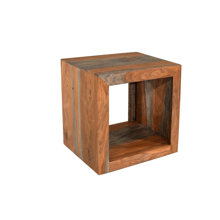 Daily Sales Goa Cube Solid Wood Floor Shelf End Table | Wayfair.co.uk