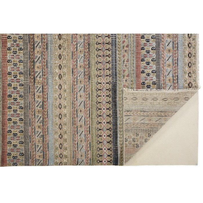 Union Rustic Kedric Hand Knotted Viscose Striped Rug | Wayfair