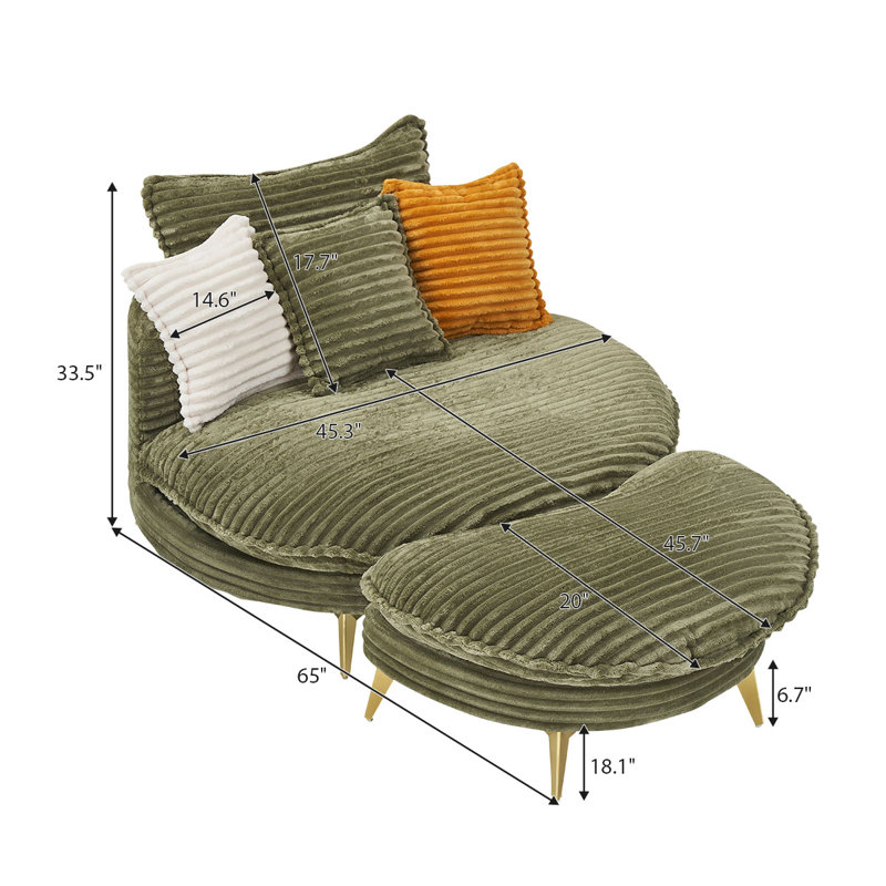 Everly Quinn Oversized Reading Chair Upholstered Chaise Lounge Chair ...