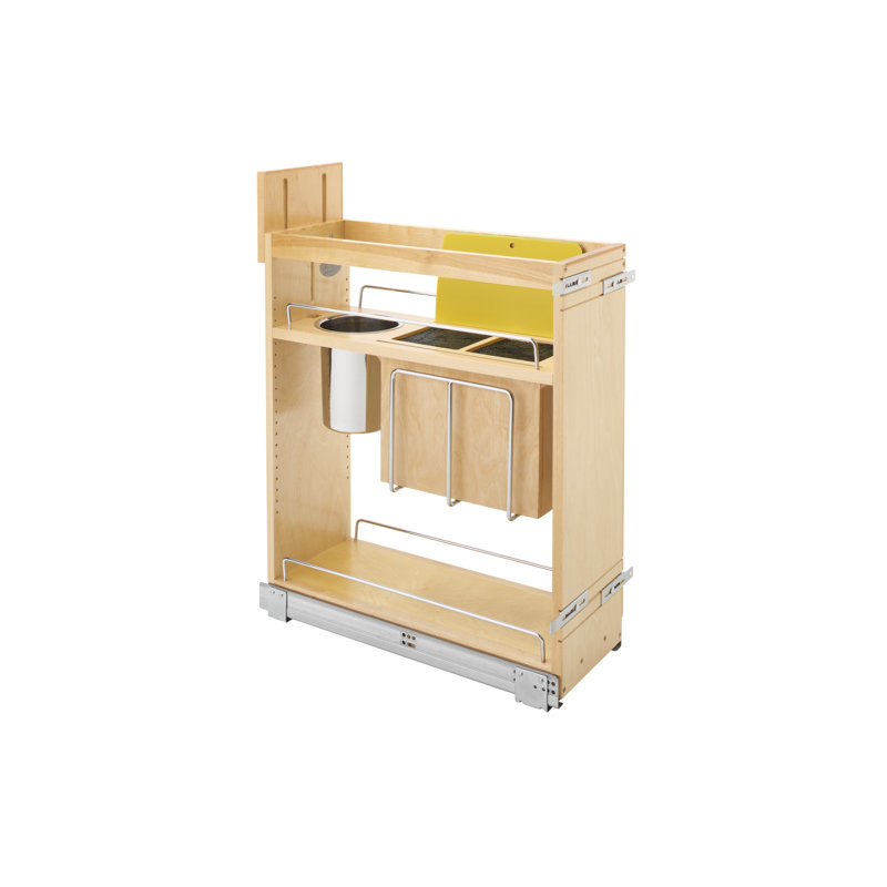 Rev-A-Shelf Wood Base Cabinet Knife Block Pull Out Organizer with Soft ...