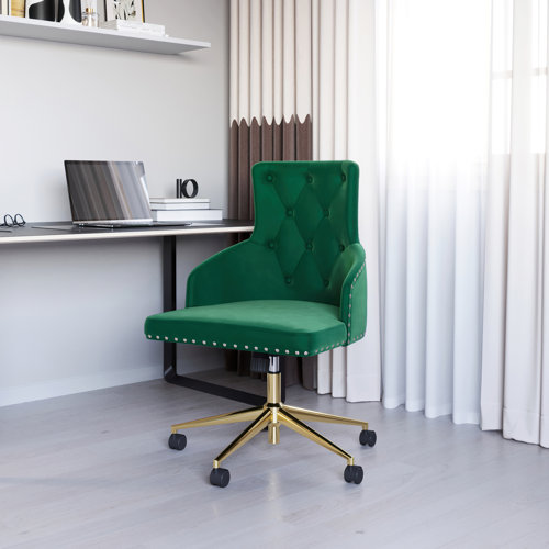 Willa Arlo Interiors Baylor Ergonomic Velvet Task Chair 23.62'' W ...