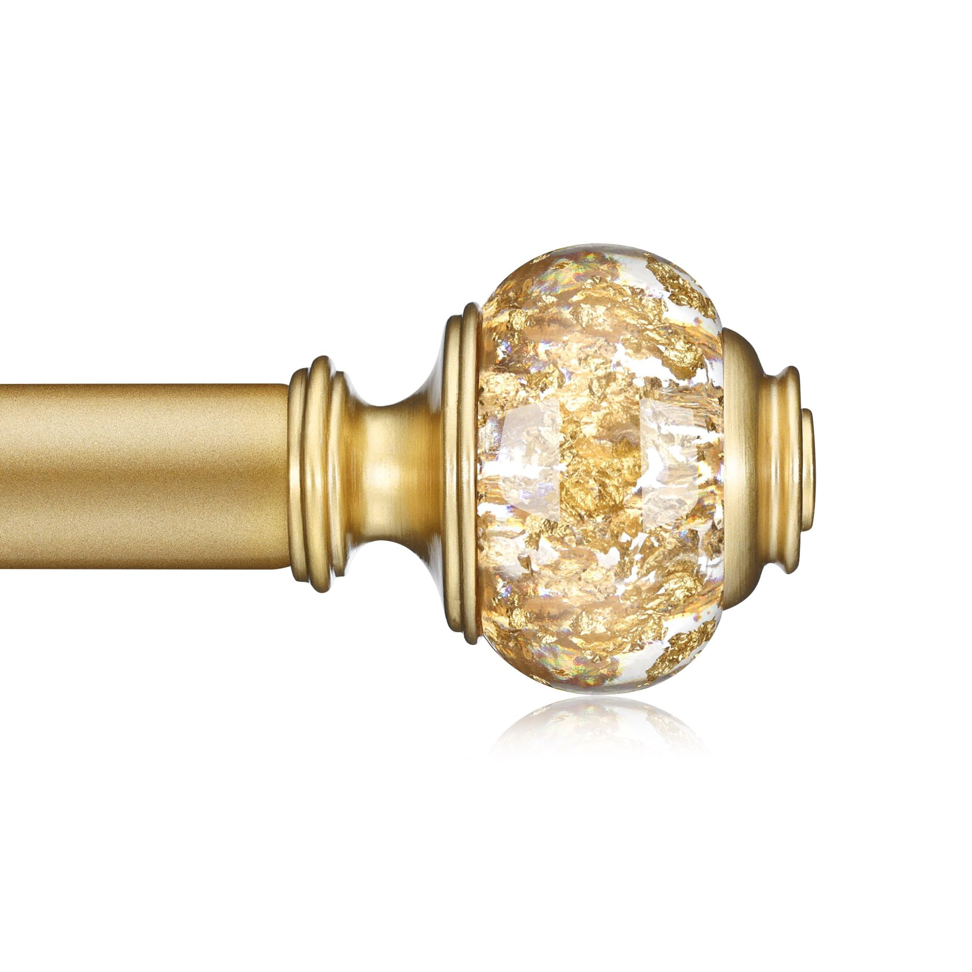 House of Hampton® Janne Adjustable Gold Curtain Rod Set With ...