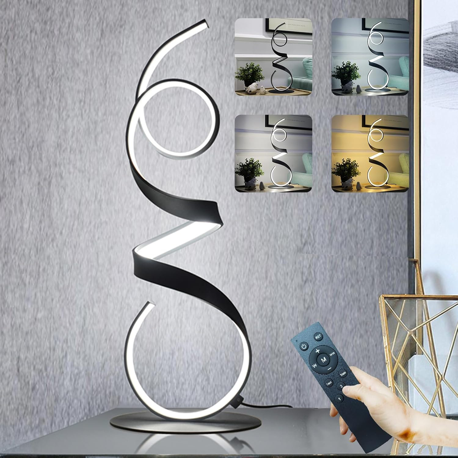 Brayden Studio® 20W Dimmable LED Art Lamp With 3 Colors, Remote & Touch ...