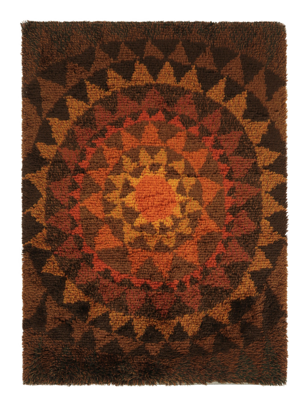 Rug & Kilim Vintage Swedish Rya Rug, Brown And Rust Scandinavian ...