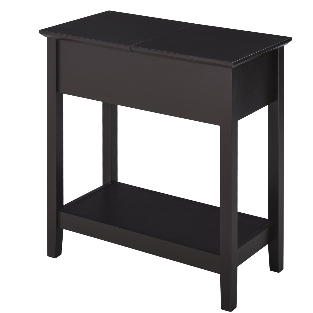 Winston Porter End Table, Narrow Side Table With Flip Top, Storage Cabinet, Bottom Shelf For ...