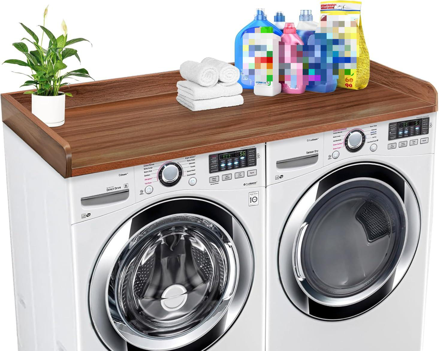 Elaine Mercure Washer Dryer Countertop Solid Wood With Polyester ...