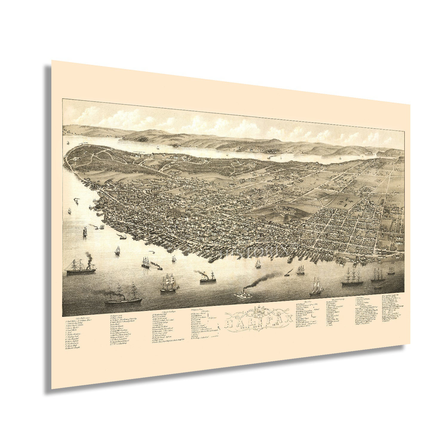 HISTORIC PRINTS 1879 Halifax Nova Scotia Canada Map - Old Wall Map Of ...