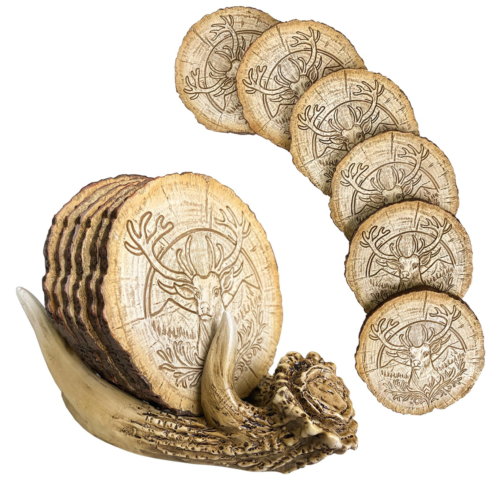 HUDSON & ASHTON LLC Handcrafted Unique Moose Coasters, Non-Scratch ...