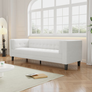 Mercer41 3-Seater Sofa, Upholstered Tufted Coach, Velvet Sofa | Wayfair