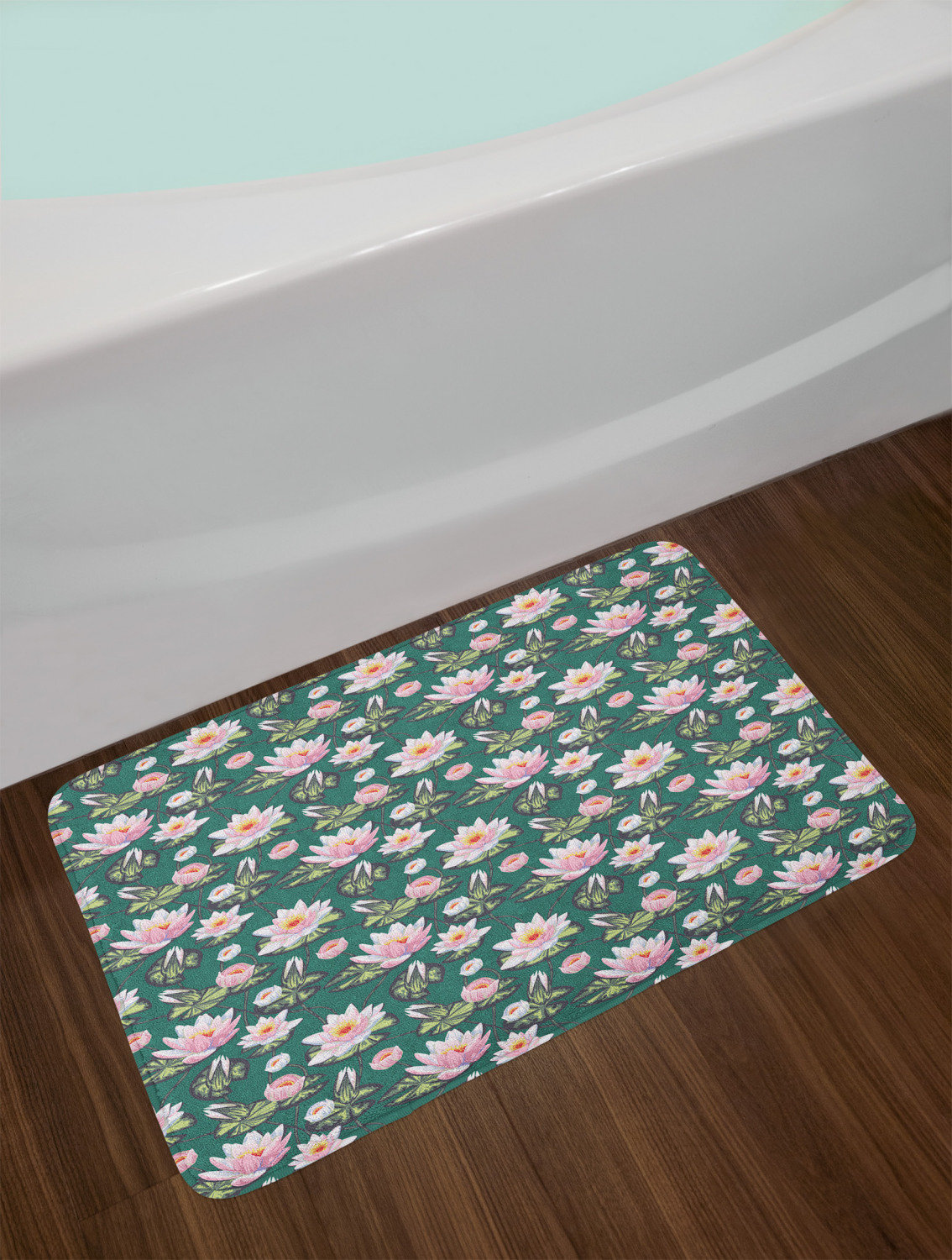 East Urban Home Petals Floating on The Water Oriental Bath Rug | Wayfair