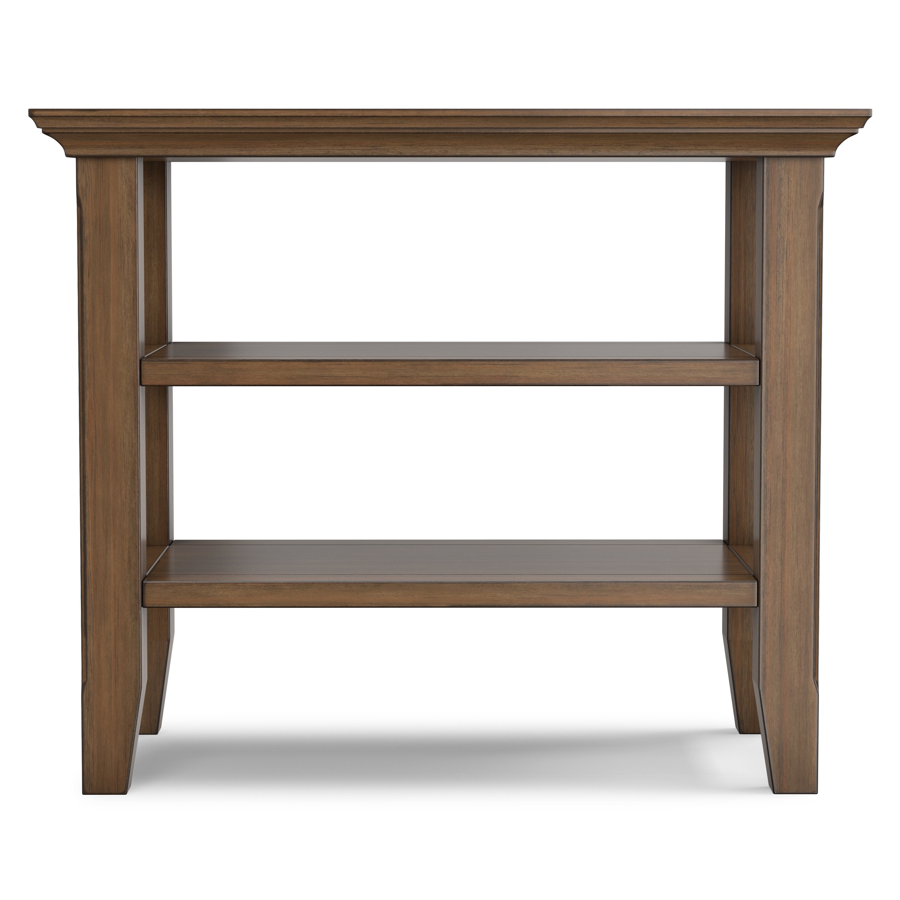 Simpli Home Acadian 14"W Solid Wood Narrow Side Table With Open Shelves ...