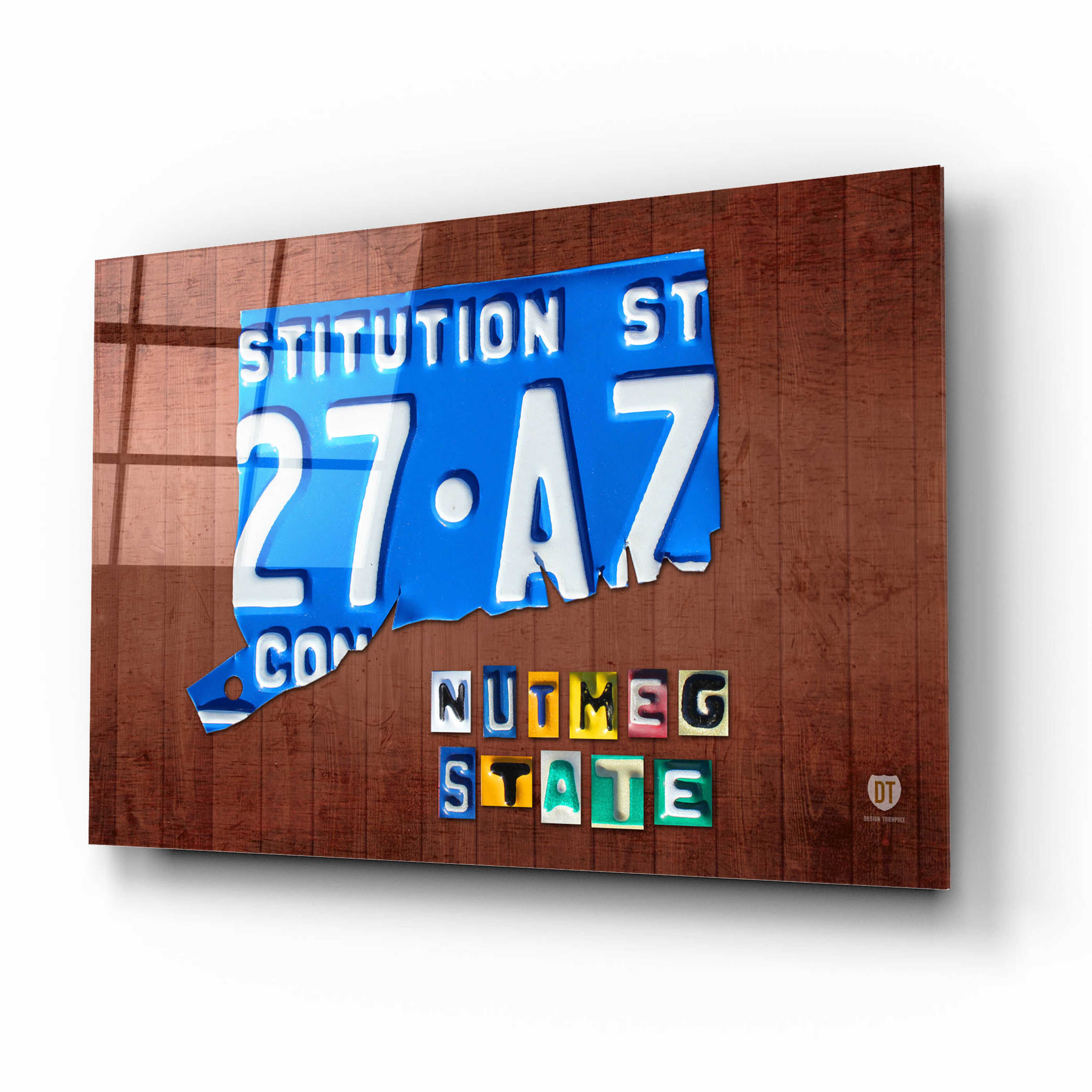 Williston Forge Connecticut License Plate Map On Plastic / Acrylic by ...