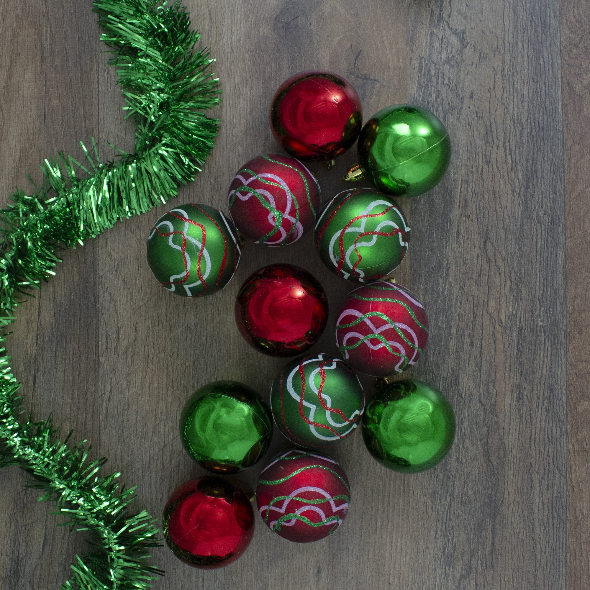 Northlight Seasonal 12ct Red and Green Shatterproof Shiny and Matte ...