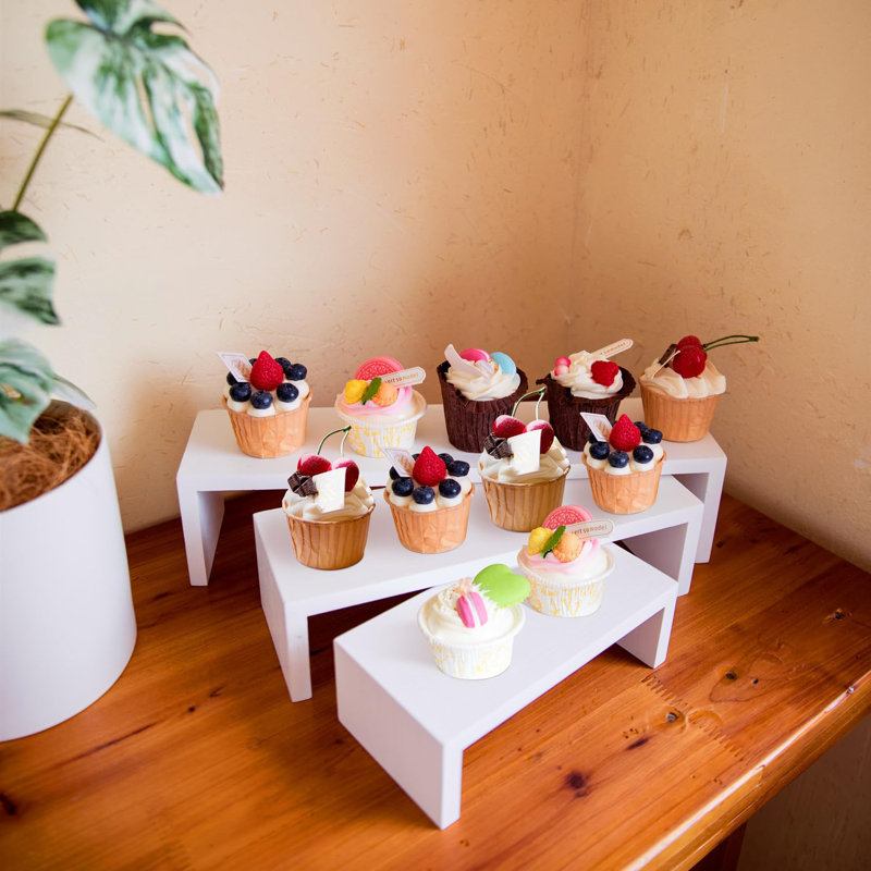 Ebern Designs 3PCS Decorative Wooden Tabletop Tiered Display Riser ...