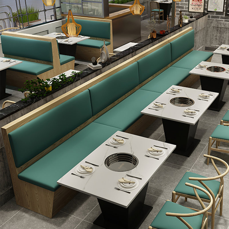 Canadian Linen Light Luxury Simple Restaurant Benches Faux Leather ...