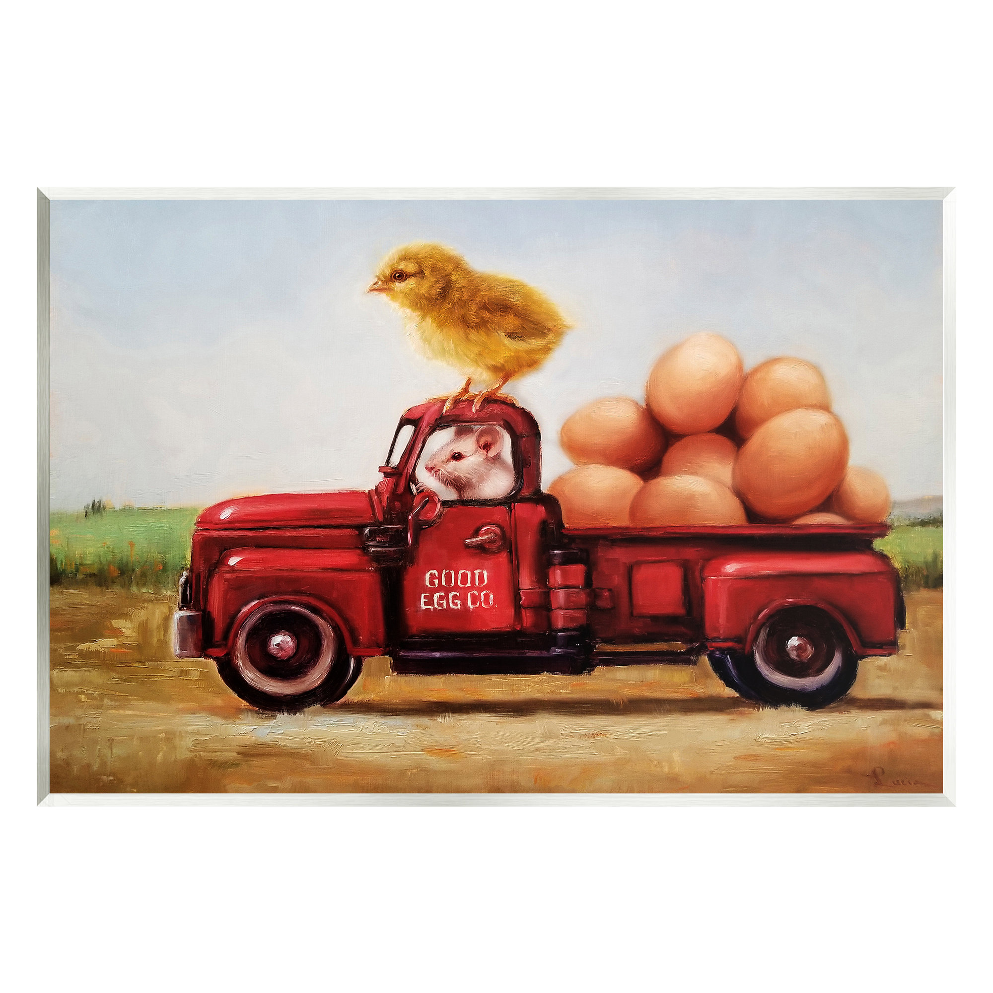 Stupell Industries Chick & Mouse Farm Egg Truck Wall Plaque Art By ...