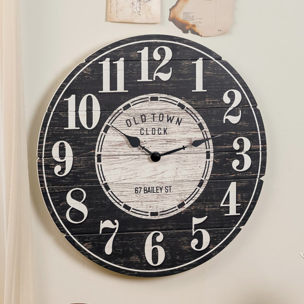 Williston Forge Iviana Distressed Old Town 15.75" Analog Quartz ...